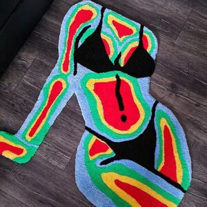 Custom Tufted Rug Thermal Body Rug Colorful Handmade Area - Etsy