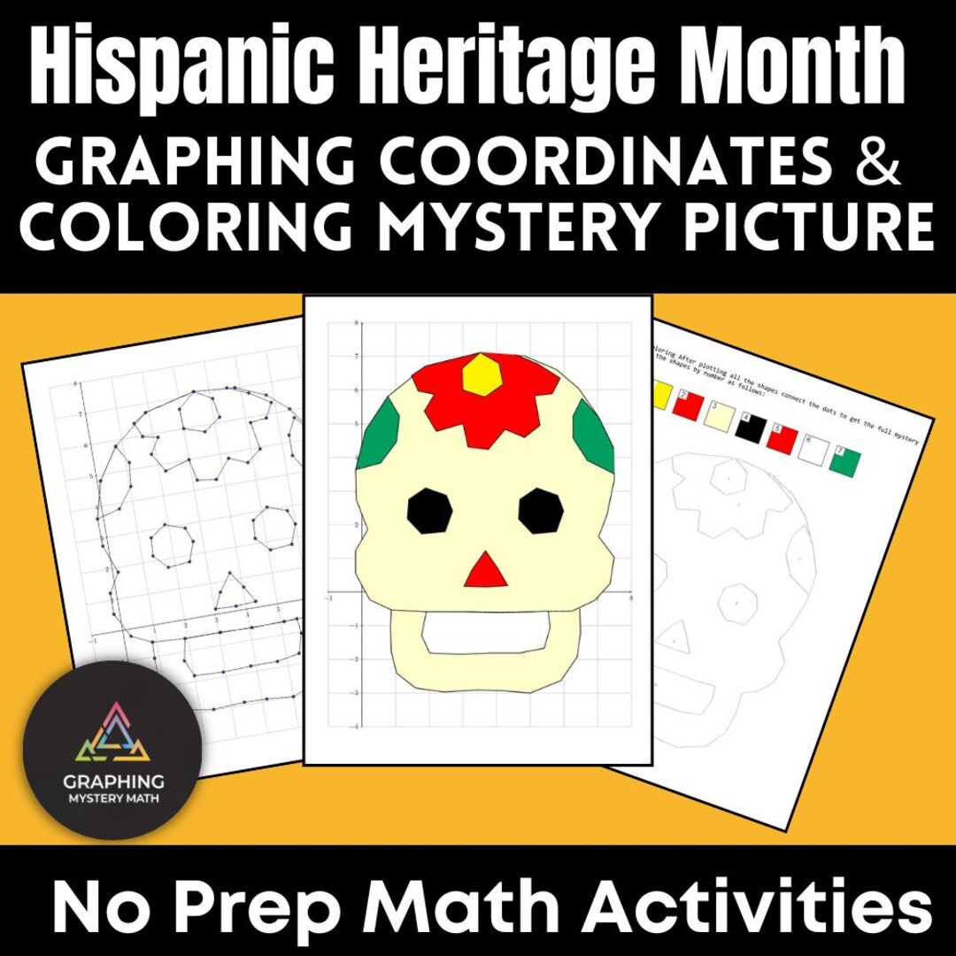 National Hispanic Heritage Month Coordinates Graphing and Coloring ...