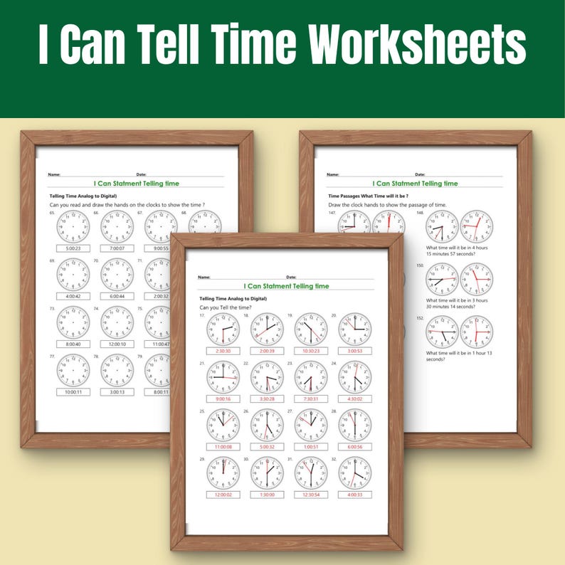 Telling Time Worksheets for Kids | Analog to Digital Clock Practice ...
