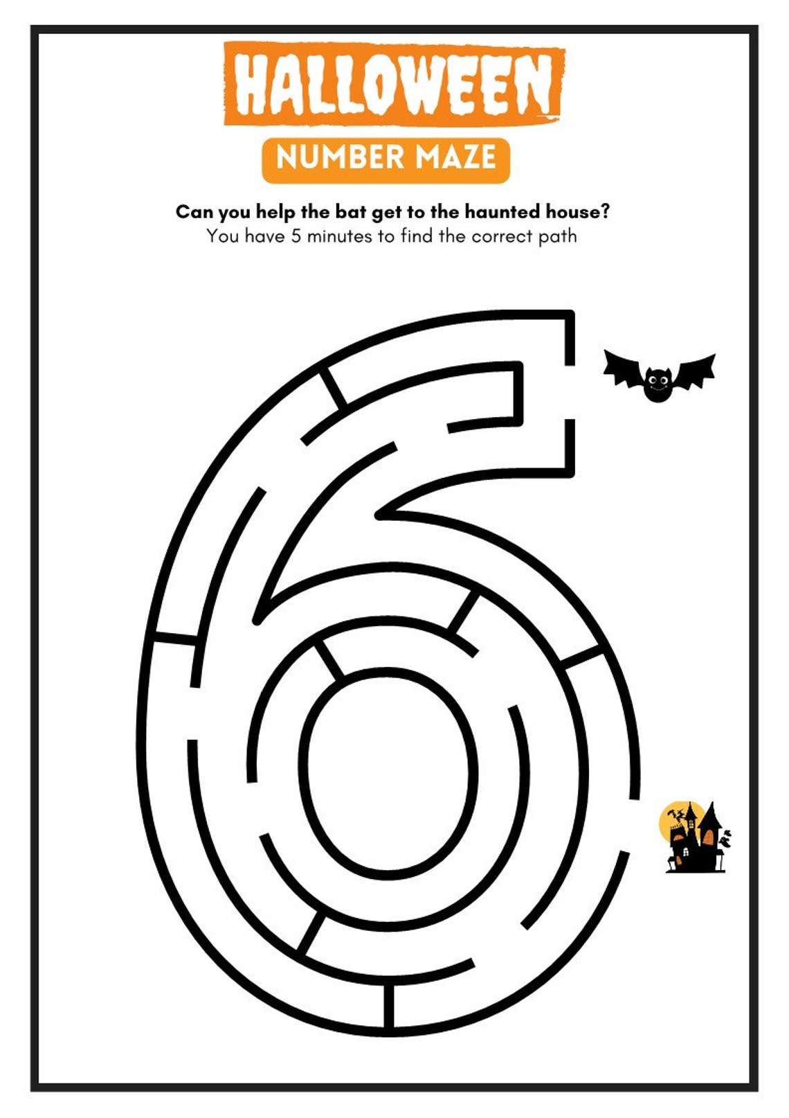 Halloween Number Maze Printable Number Maze Worksheets, Number ...