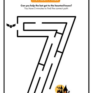 Halloween Number Maze Printable Number Maze Worksheets, Number ...