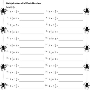 Halloween Math Multiplying and Dividing Fractions by Whole Numbers 5th ...