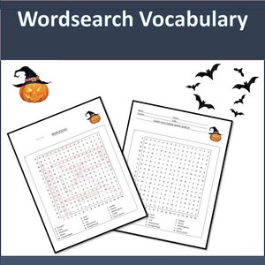 No PREP GIANT HALLOWEEN Vocabulary Word Search Puzzle Worksheet Back to ...