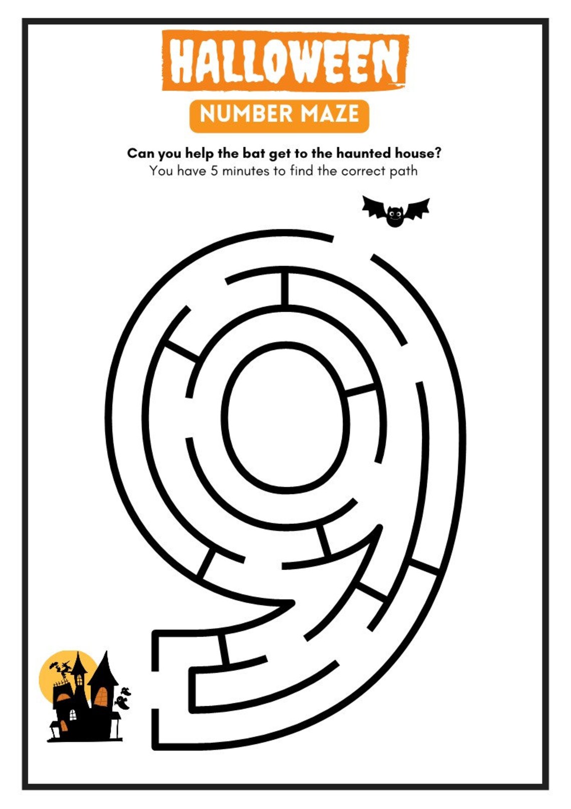 Halloween Number Maze Printable Number Maze Worksheets, Number ...