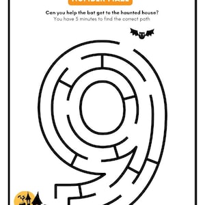 Halloween Number Maze Printable Number Maze Worksheets, Number ...