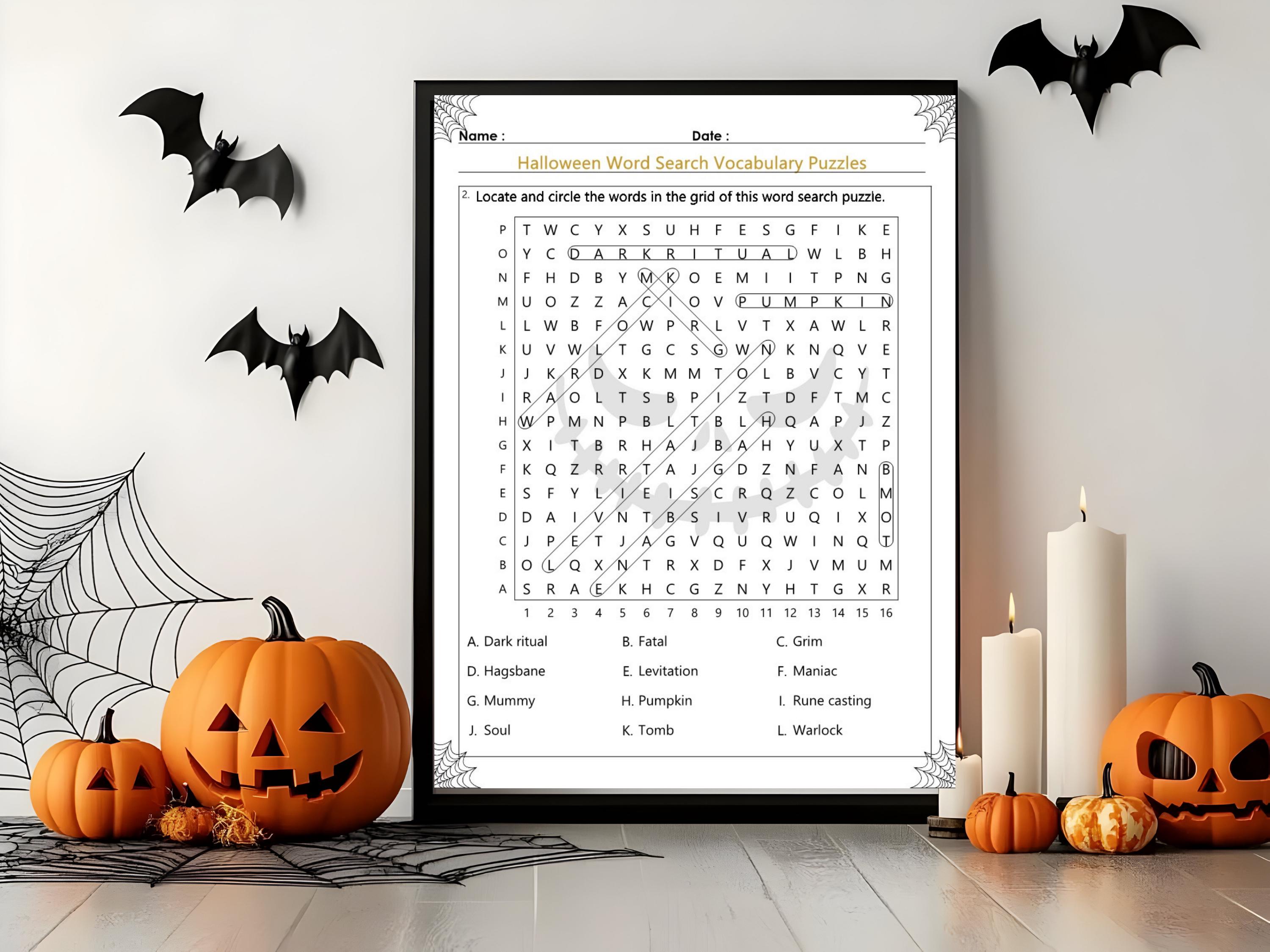 Halloween Printable Word Search | Bundle of 10 Puzzles Printable ...