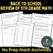 Back to School Math Activities for 6th Grade Math Review of 5th Grade ...