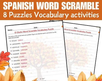Fall Word Scramble Game, Printable Games for Adults and Kids, Fun Fall ...