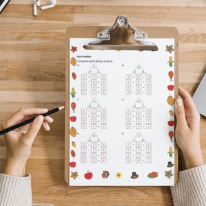 Thanksgiving Math Fact Fluency: Addition Subtraction Multiplication ...