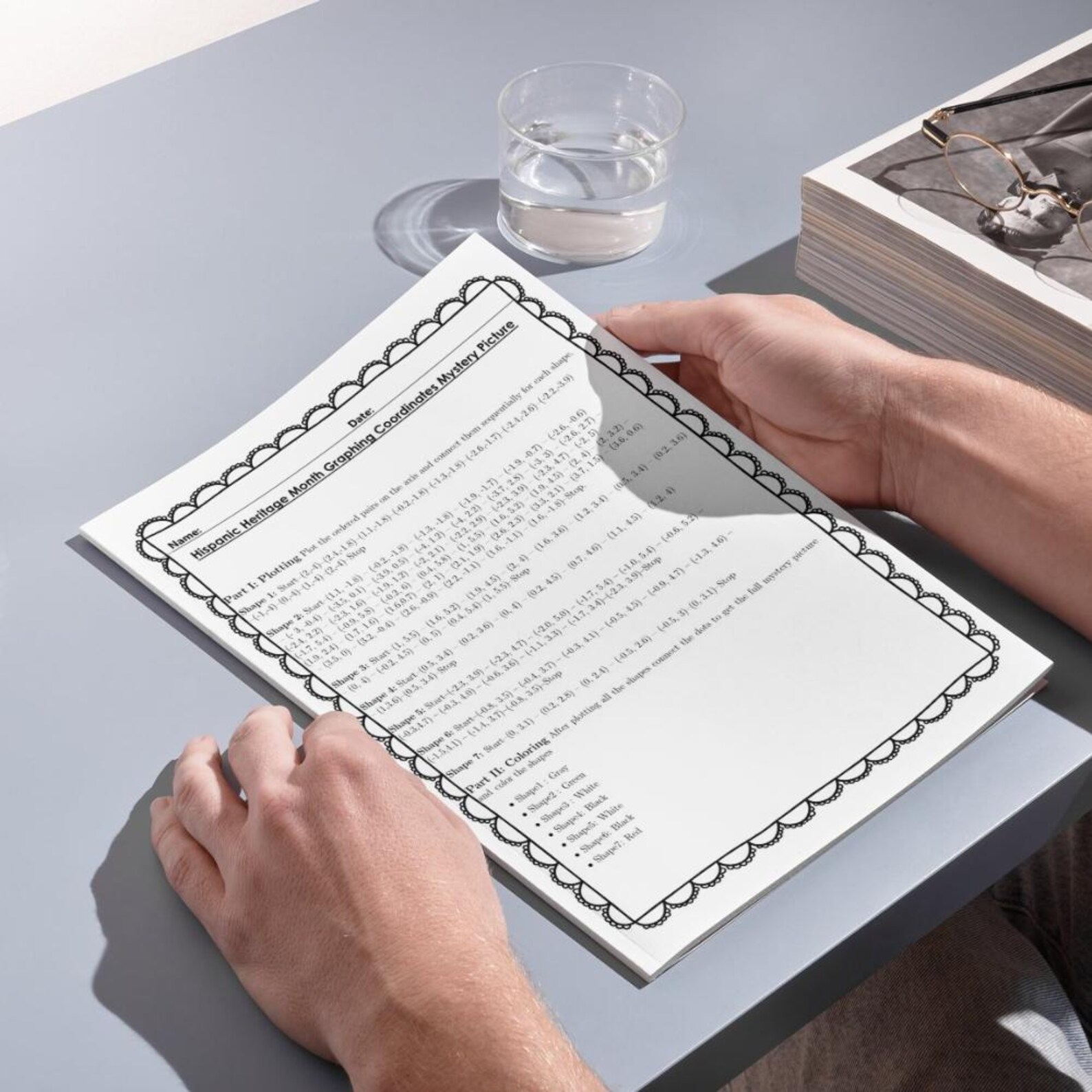 Hispanic Heritage Month Coordinates Graphing and Coloring Shapes ...