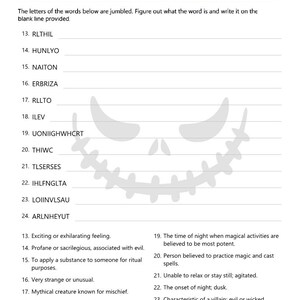 Halloween Word Scramble Bundle of 10 Puzzles, Halloween Party Game ...