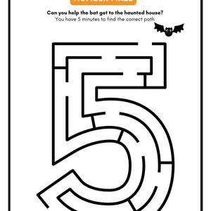 Halloween Number Maze Printable Number Maze Worksheets, Number ...