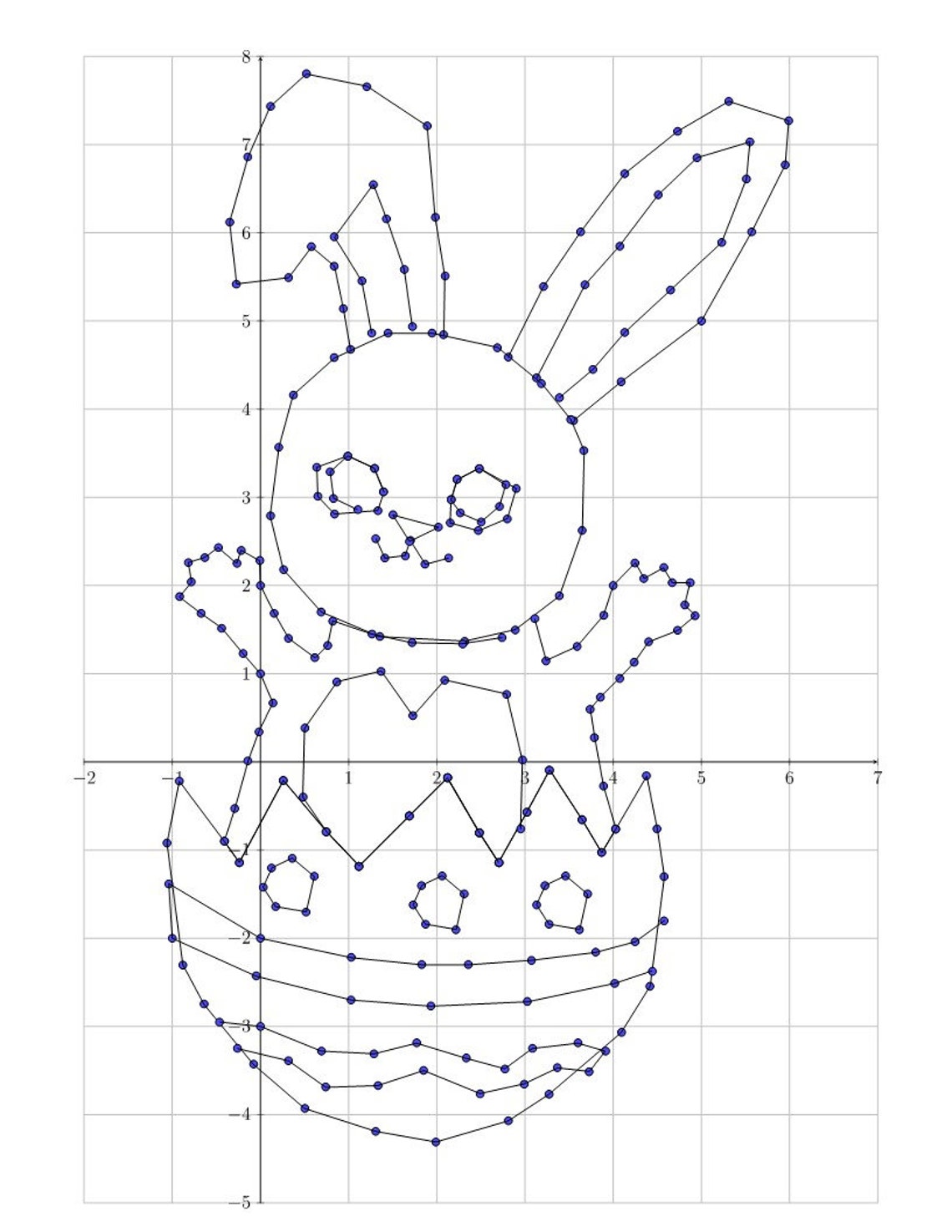 Easter Coordinate Plane Mystery Graphing Picture and Coloring Shapes 4 ...