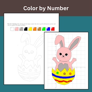 Easter Coordinate Plane Mystery Graphing Picture and Coloring Shapes 4 ...