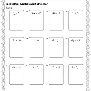 Halloween Inequalities, 16 Worksheets Homeschool Math, Middle School ...