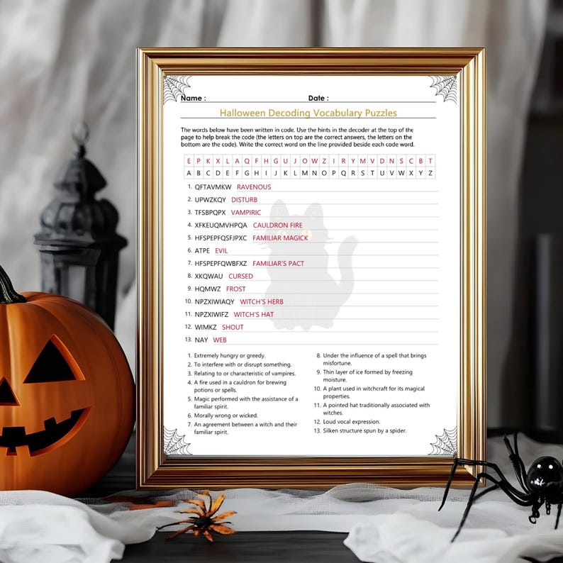 Halloween Decoding Bundle of 10 Puzzles | Vocabulary Activity Instant ...