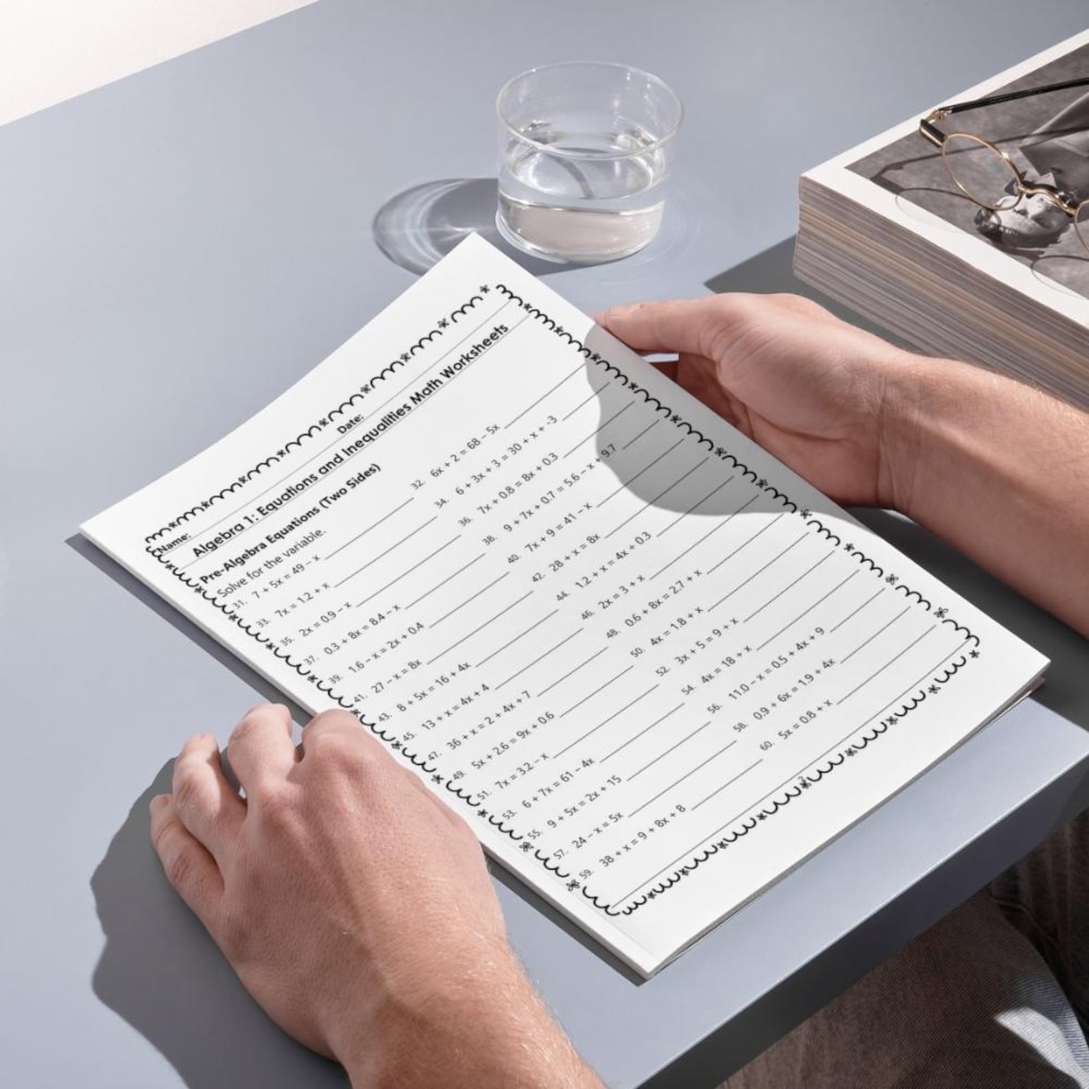 Algebra 1 Equations Bundle 42 Worksheets Practice One Step and Two ...