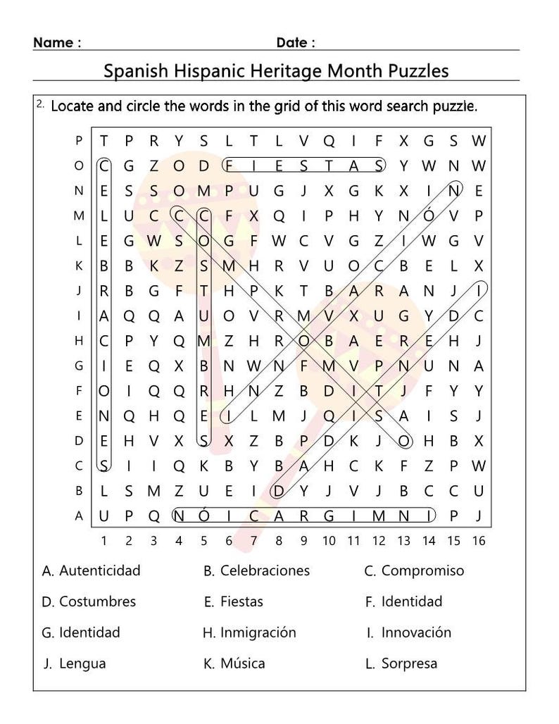 La Hispanidad Sopa De Letras Hispanic Heritage Month No Prep Bundle 10 ...