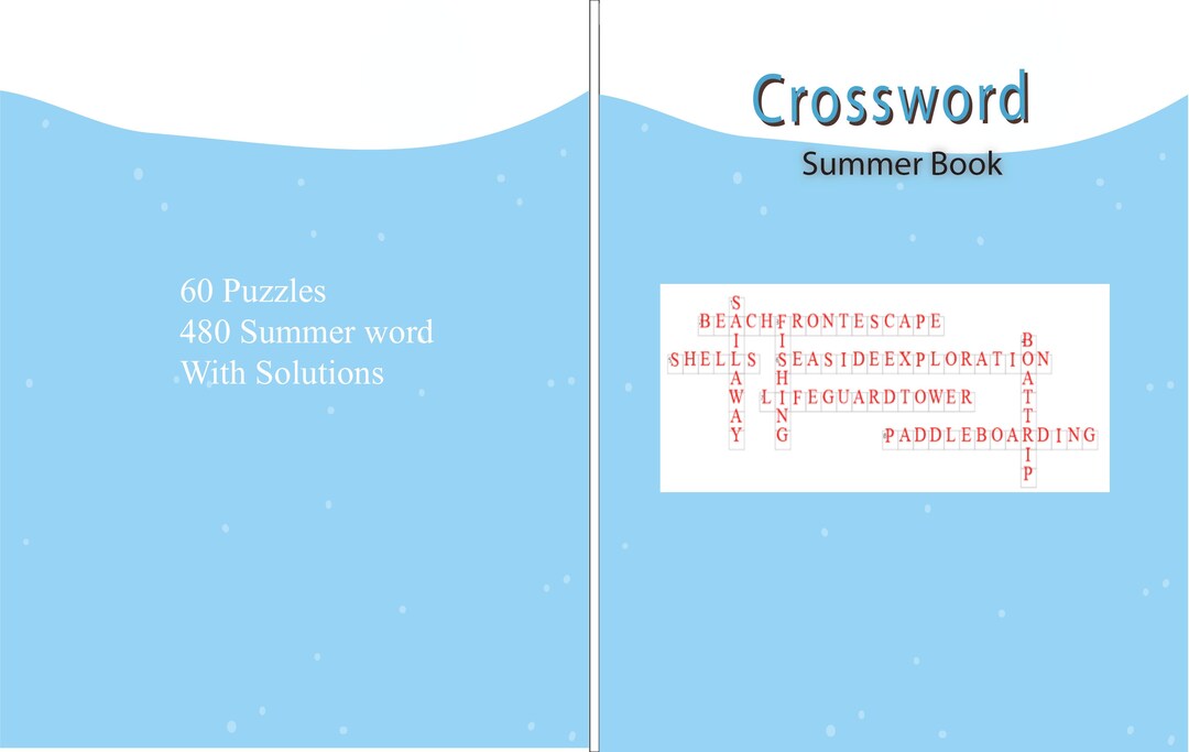 Beach Vibes Summer Crossword Puzzle Printable Game Summer Activity for ...