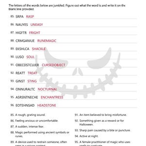 Halloween Word Scramble Bundle of 10 Puzzles, Halloween Party Game ...