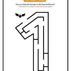 Halloween Number Maze Printable Number Maze Worksheets, Number ...