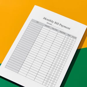 Editable Monthly Bill Tracker Printable Bill Calendar Monthly Planner ...