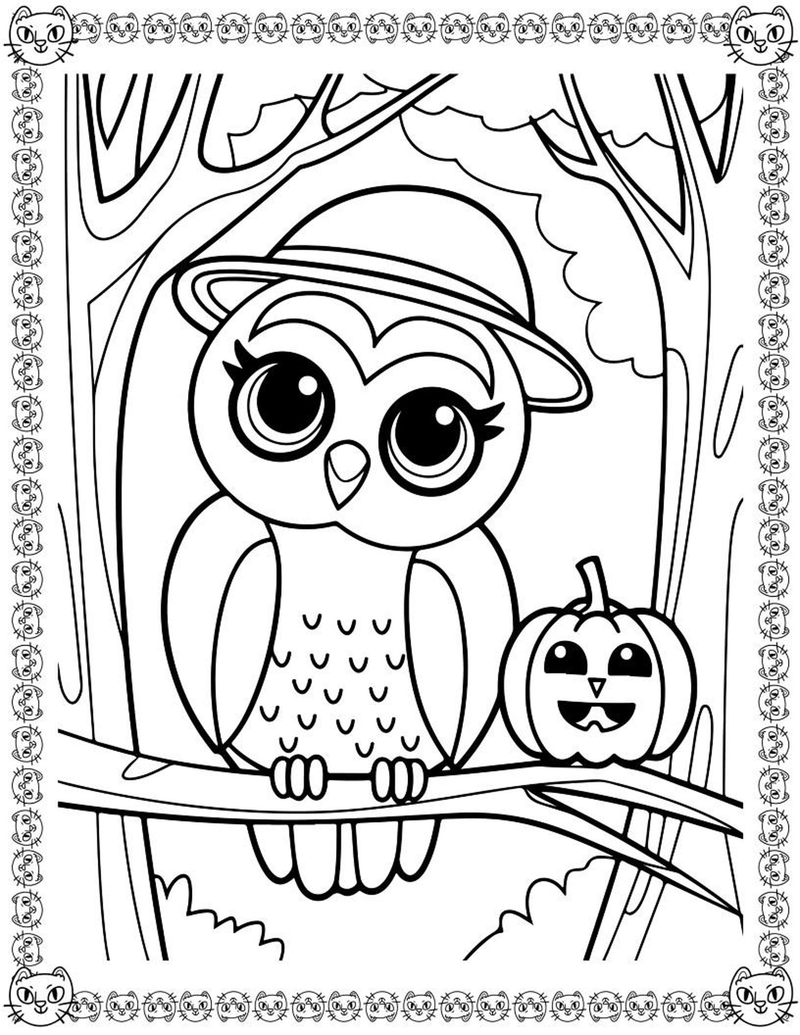 Halloween Coloring Pages, 36 Cute, Cozy, Spooky Vibes Illustrations ...