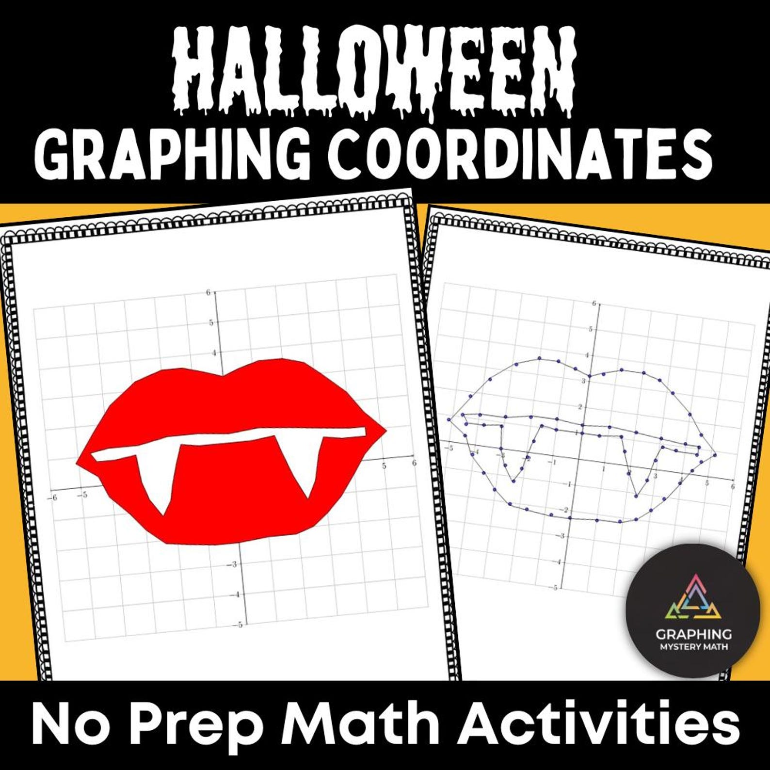 Halloween Graphing Using Coordinates 4 Quadrants Mystery Picture Math ...