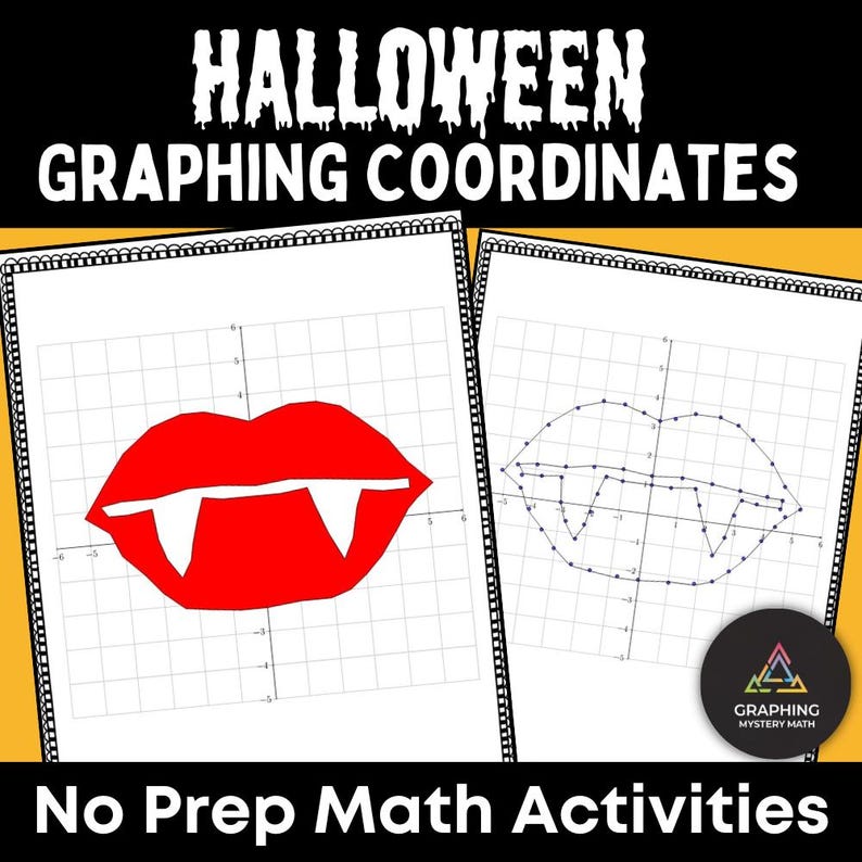 Halloween Graphing Using Coordinates 4 Quadrants Mystery Picture Math ...