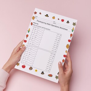 Thanksgiving Math Fact Fluency: Addition Subtraction Multiplication ...