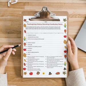 Thanksgiving Trivia Game Bundle: History, Decoding, Crossword ...