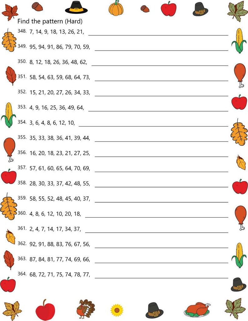 Thanksgiving Mental Math Early Finisher Challenge Critical Thinking ...