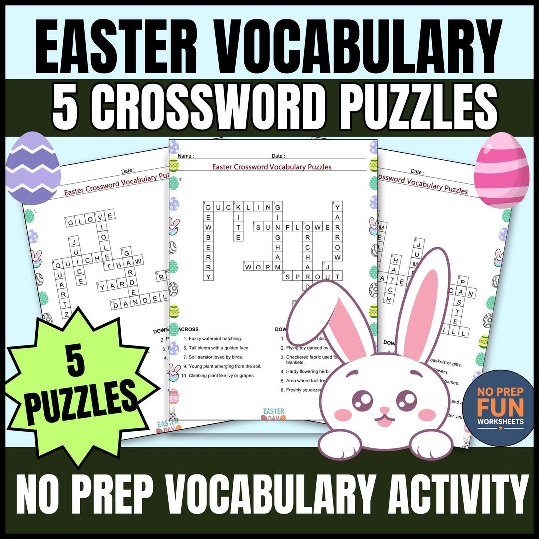 Easter Crossword Puzzles | Spring Vocabulary | Printable Easter ...