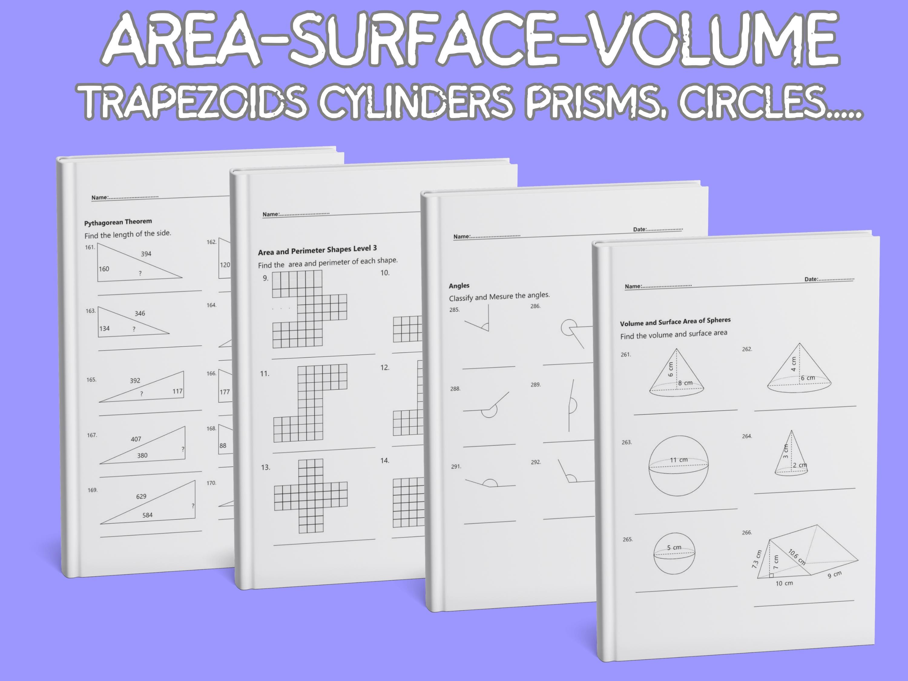 6th Grade Geometry Printable Workbook – Area, Perimeter & Volume ...