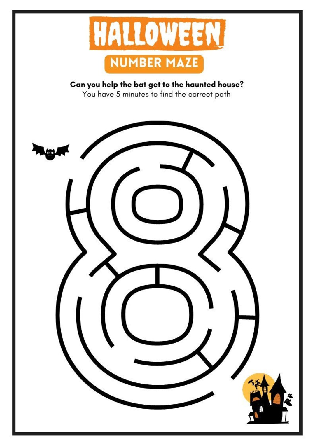 Halloween Number Maze Printable Number Maze Worksheets, Number ...