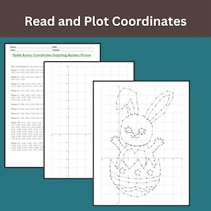 Easter Coordinate Plane Mystery Graphing Picture and Coloring Shapes 4 ...