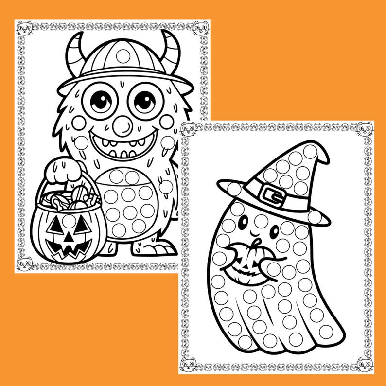 Halloween Dot Marker Printable - Cute Dab a Dot Coloring Pages for ...