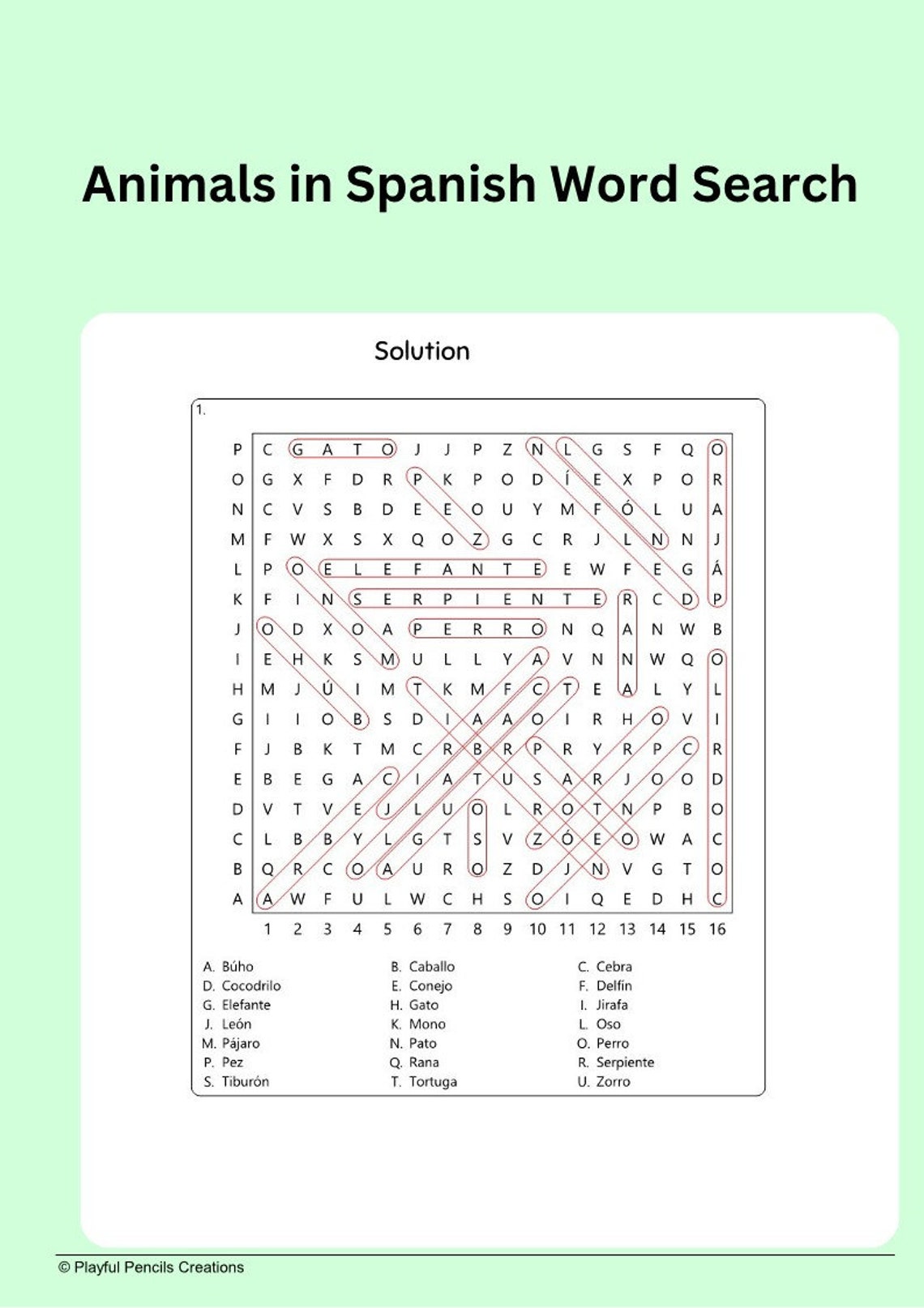 Match Animal Names in Spanish + Word Search About Animals | Los ...