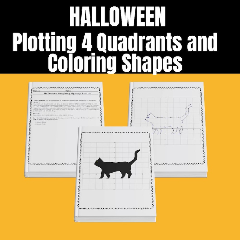 Halloween Black Cat Graphing: Mystery Picture Math (instant Download ...