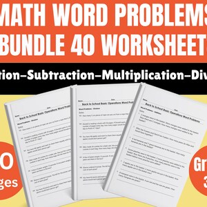 3rd Grade Multiplication and Division Word Problems Practice - Etsy