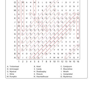 No PREP GIANT HALLOWEEN Vocabulary Word Search Puzzle Worksheet Back to ...