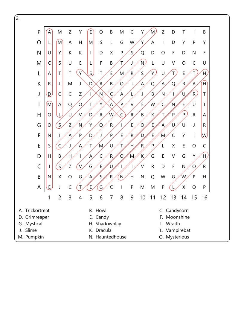 No PREP GIANT HALLOWEEN Vocabulary Word Search Puzzle Worksheet Back to ...