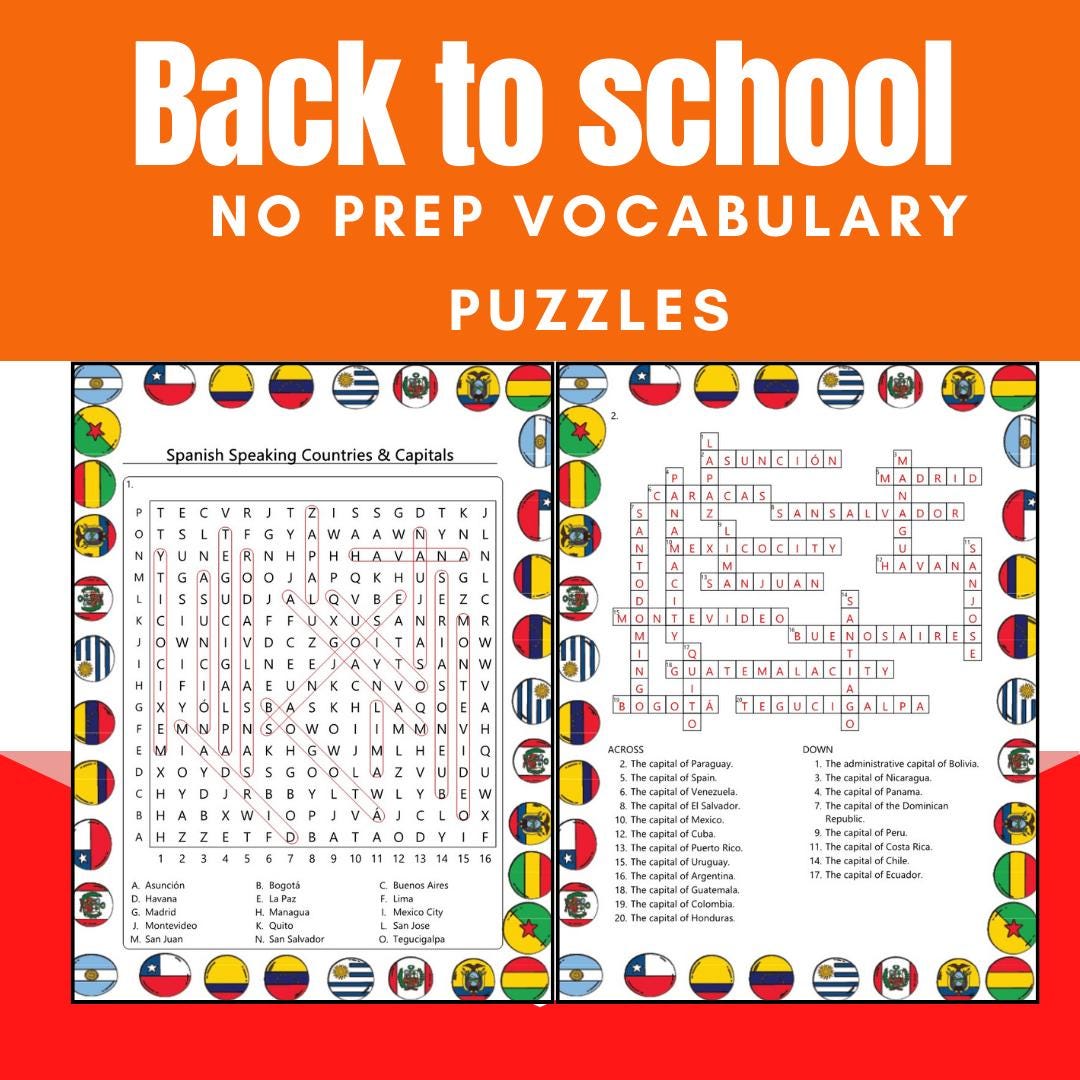 Hispanic Heritage Month Word Search & Crossword Puzzles | Hispanic ...