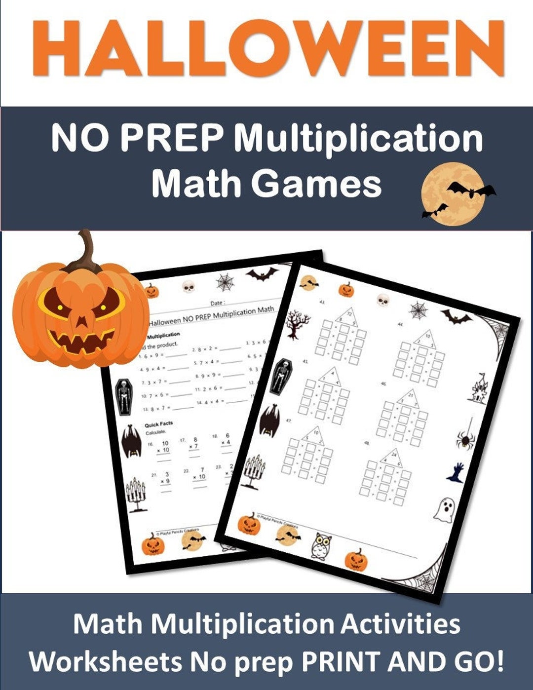 Halloween NO PREP Multiplication Math Games for Multiplication Practice ...