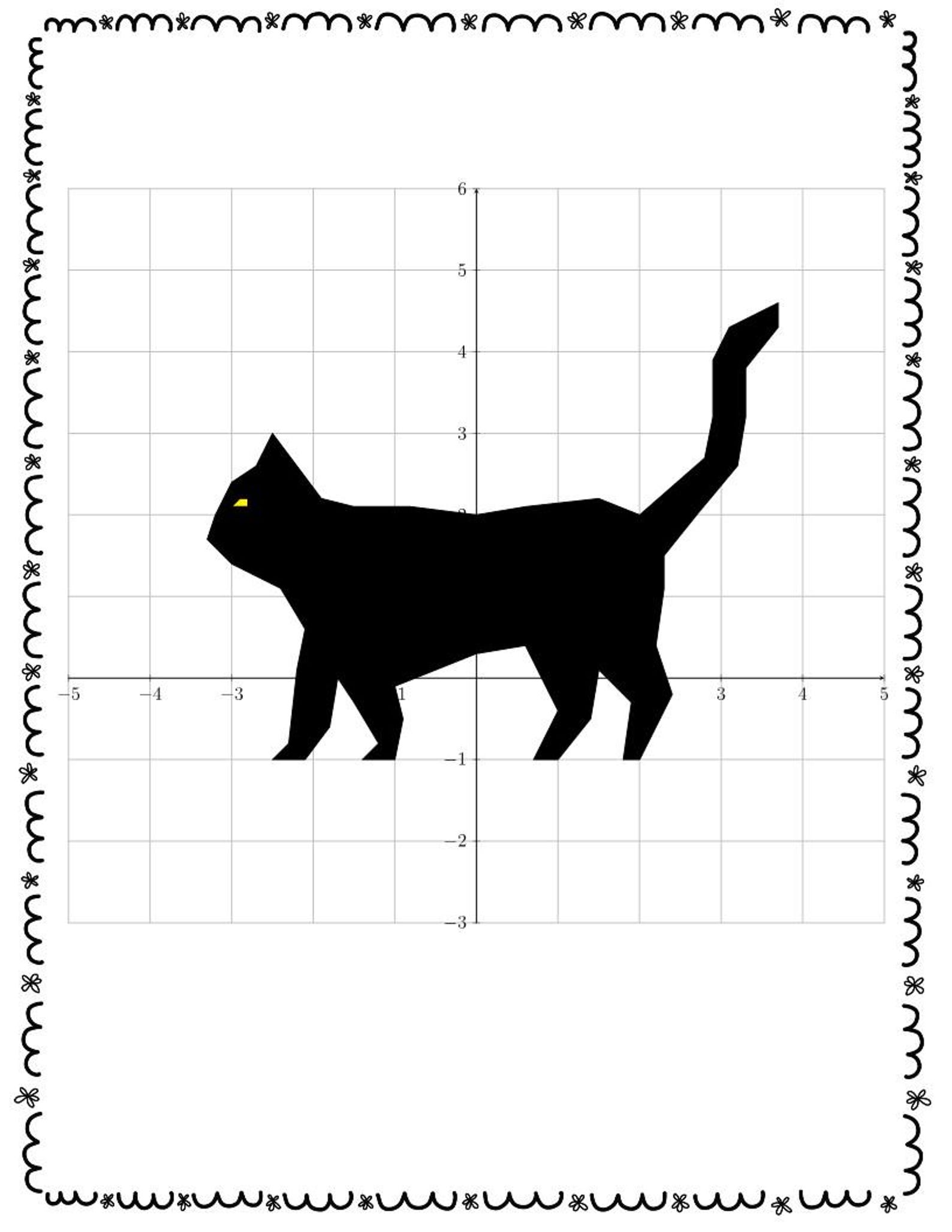 Halloween Black Cat Graphing: Mystery Picture Math (instant Download ...