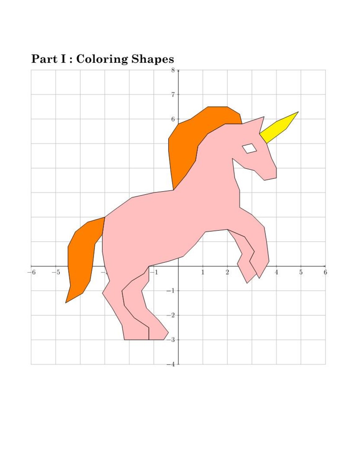 No Prep Beautiful Unicorn Coordinate Plane Math Mystery Graphing ...