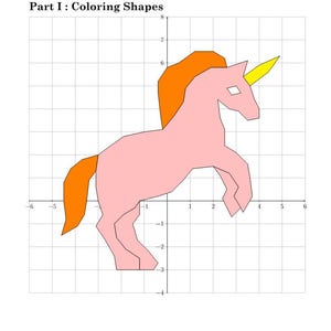No Prep Beautiful Unicorn Coordinate Plane Math Mystery Graphing ...