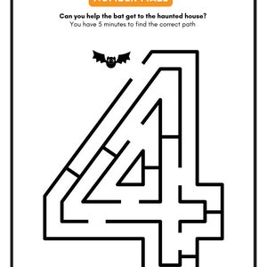 Halloween Number Maze Printable Number Maze Worksheets, Number ...
