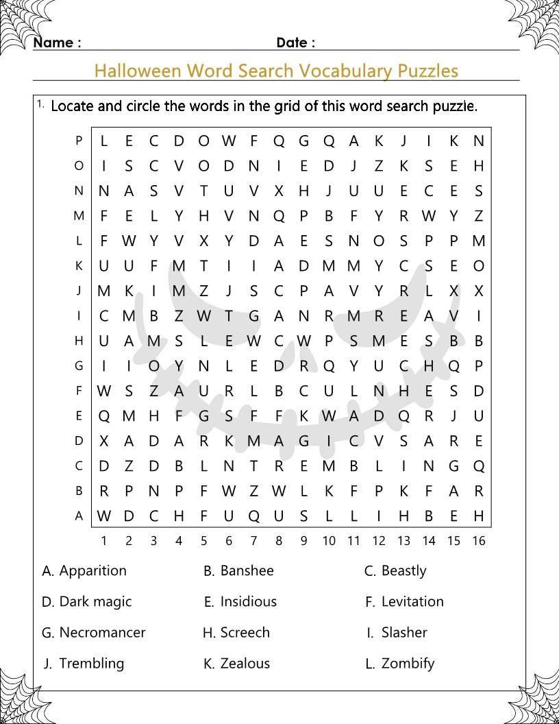 Halloween Printable Word Search | Bundle of 10 Puzzles Printable ...