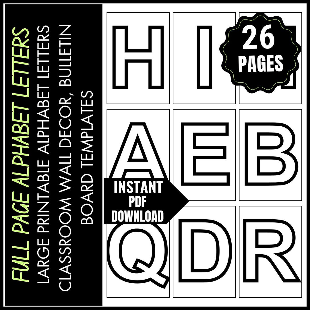 Large Printable Alphabet Letters & Numbers | Block Letter Templates ...